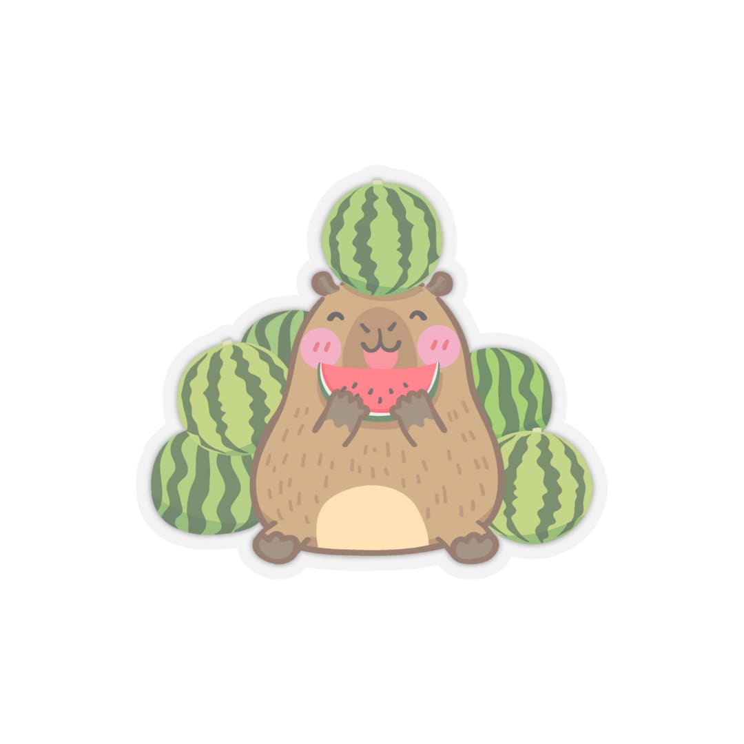 Capybara Eating Watermelon Sticker - Etsy