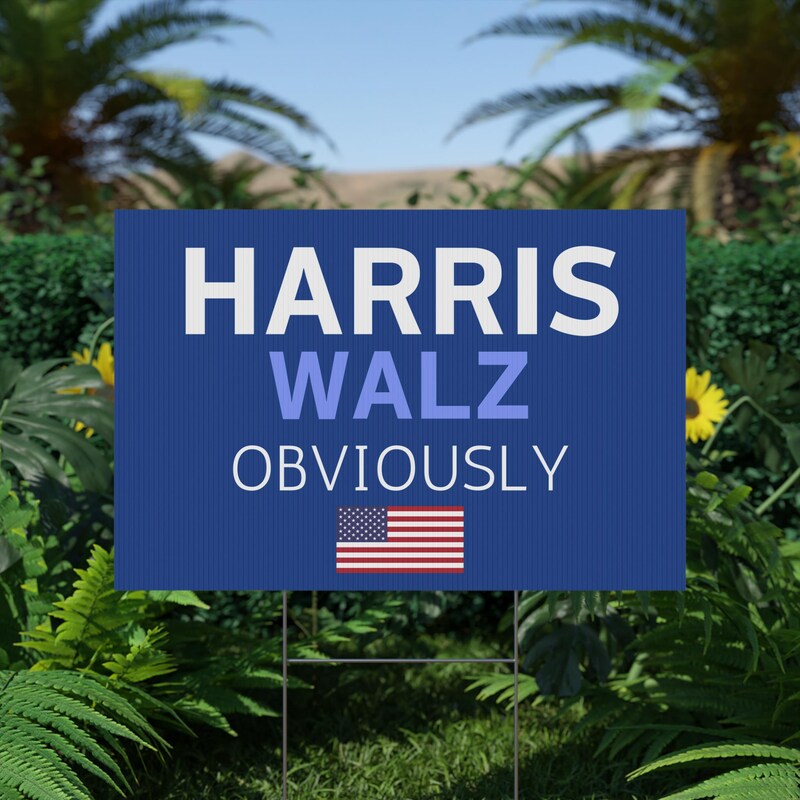 Harris Walz Obviously Yard Sign - Etsy