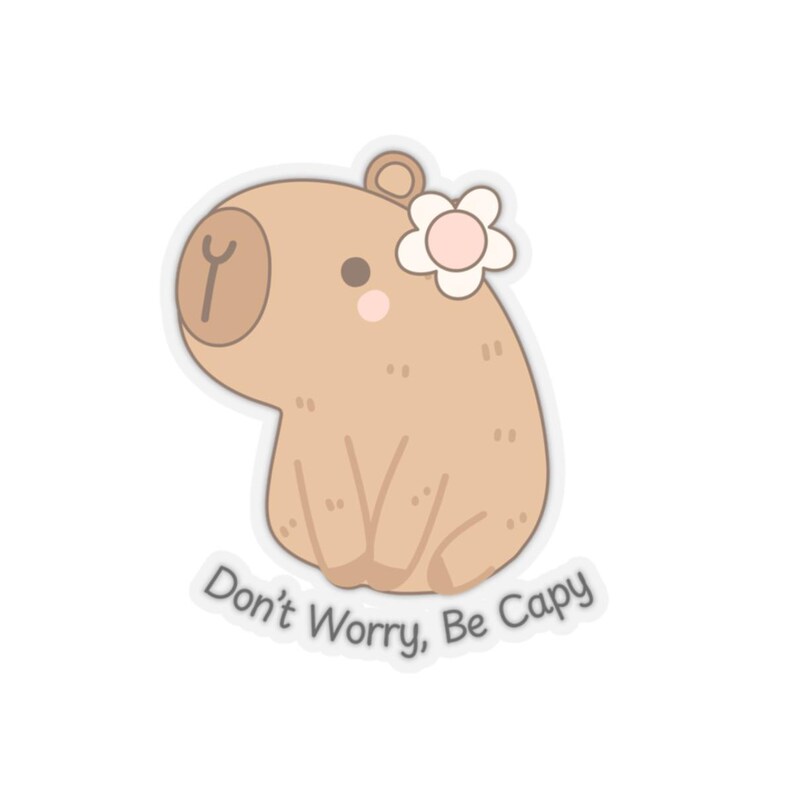 Capybara Sticker, Cute Animal Sticker, Laptop Decal, Water Bottle ...