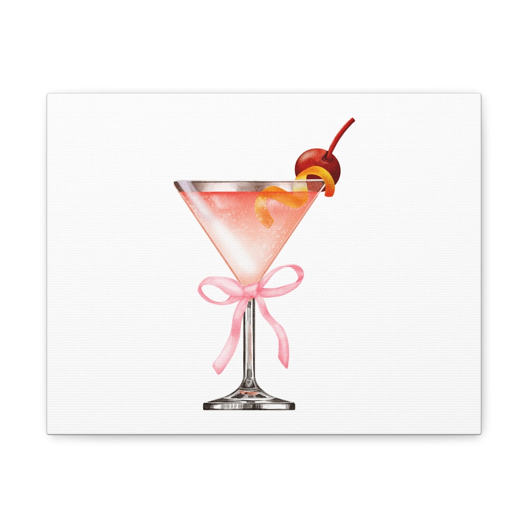 Coquette Martini Canvas Wrap, Coquette Wall Art, Alcohol Enthusiast ...