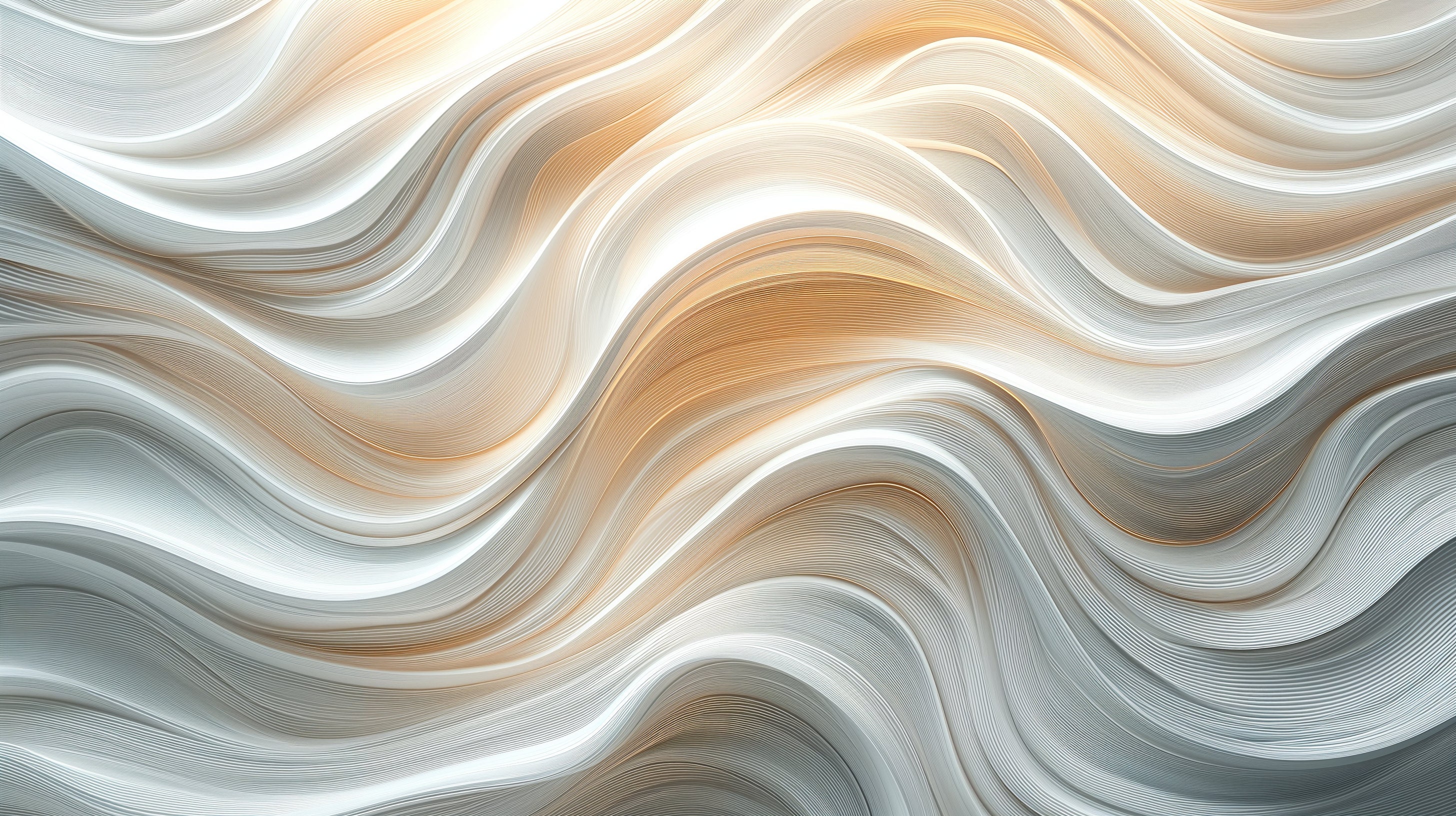 Abstract Wave Line Art Wallpaper, Modern Geometric Mural, White Beige ...