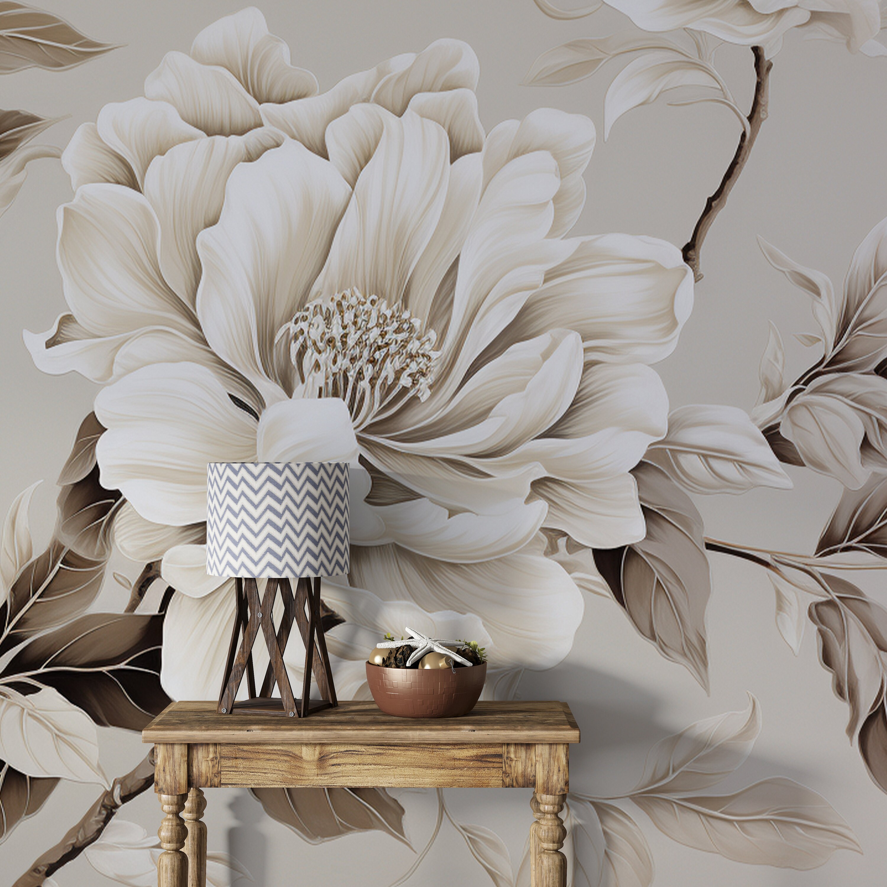 Pastel Floral Wallpaper, Flower Pattern Mural, Blossom Peel & Stick ...