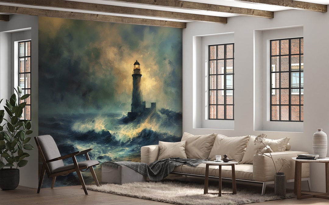 Lighthouse Wallpaper | Ocean Wallpaper | Sea Self Adhesive Mural ...