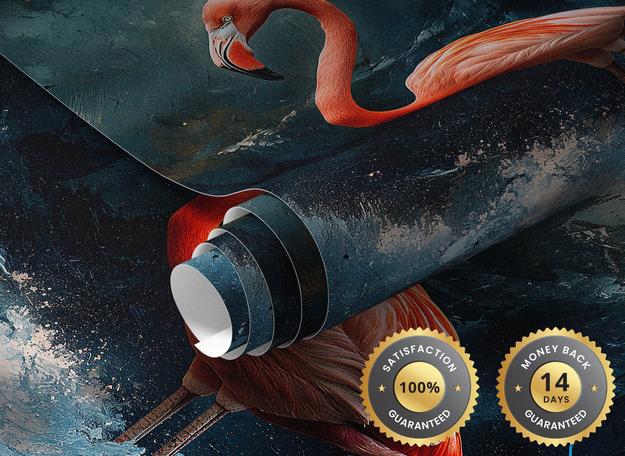 Pink Flamingo Wallpaper, Sea Storm Mural, Removable Landscape Decor ...