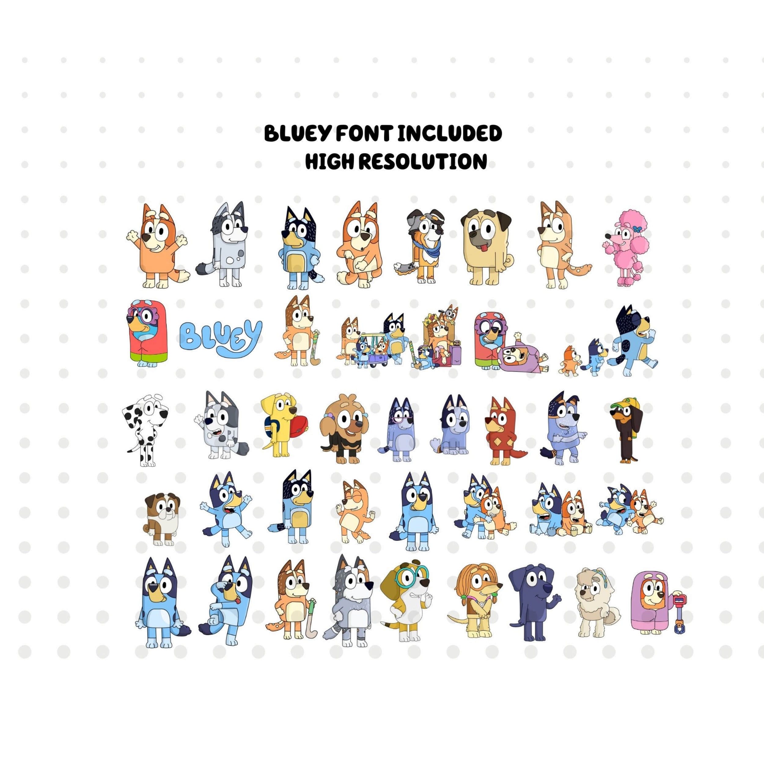 Bluey Bundle Png Bluey Png Bluey Family Png Bluey All - Etsy España