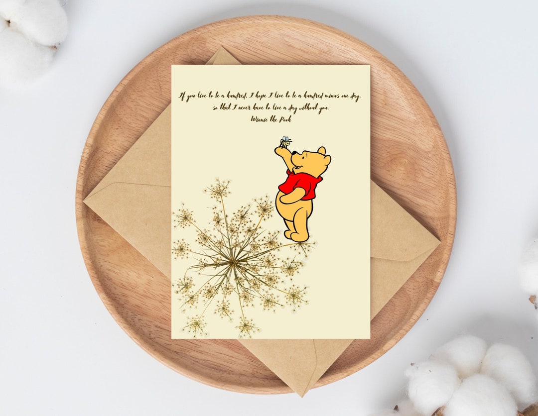 Winnie the Pooh Birthday Card Classic Winnie the Pooh Friend - Etsy
