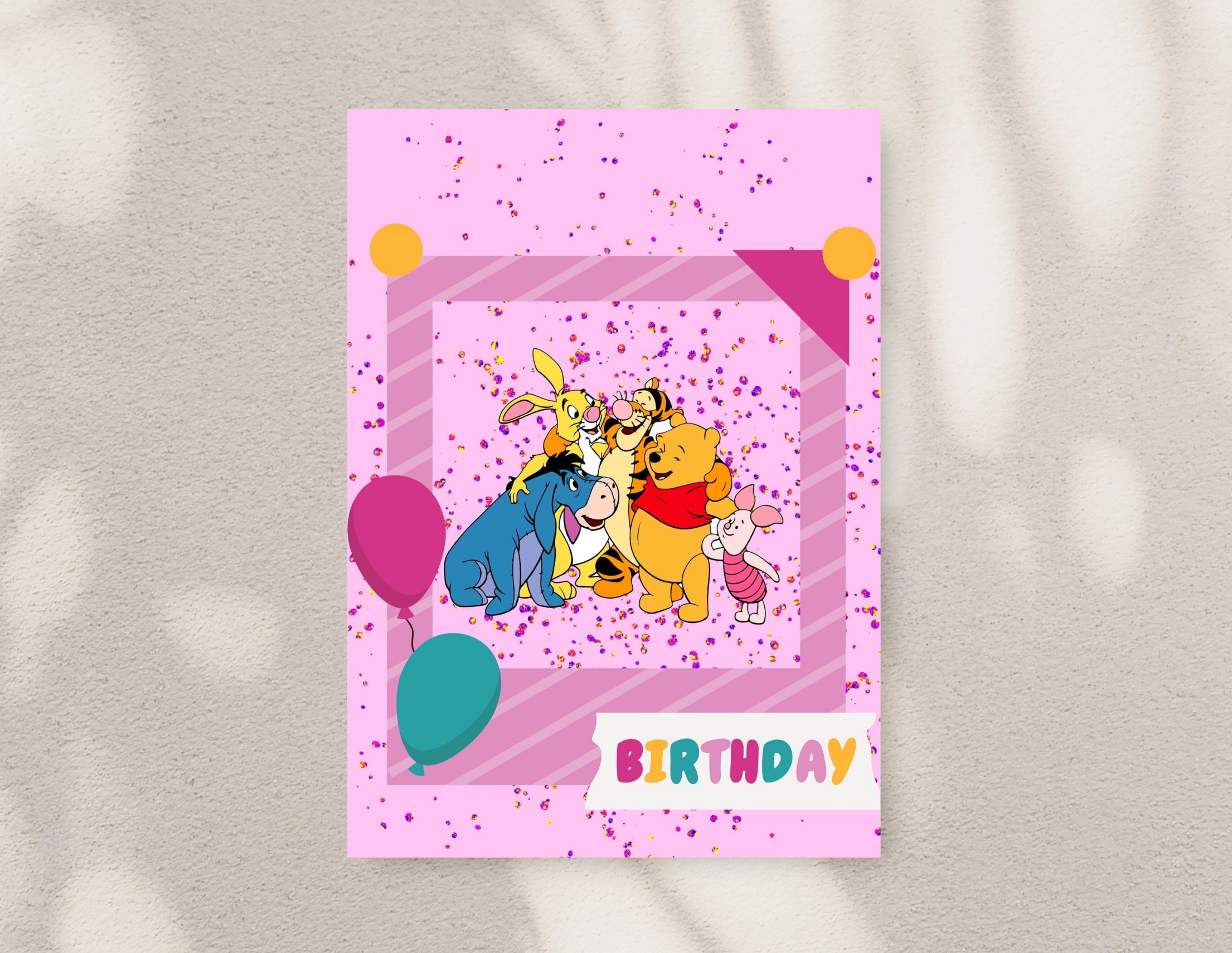 Winnie the Pooh Birthday Card, Classic Winnie the Pooh Birthday Card ...