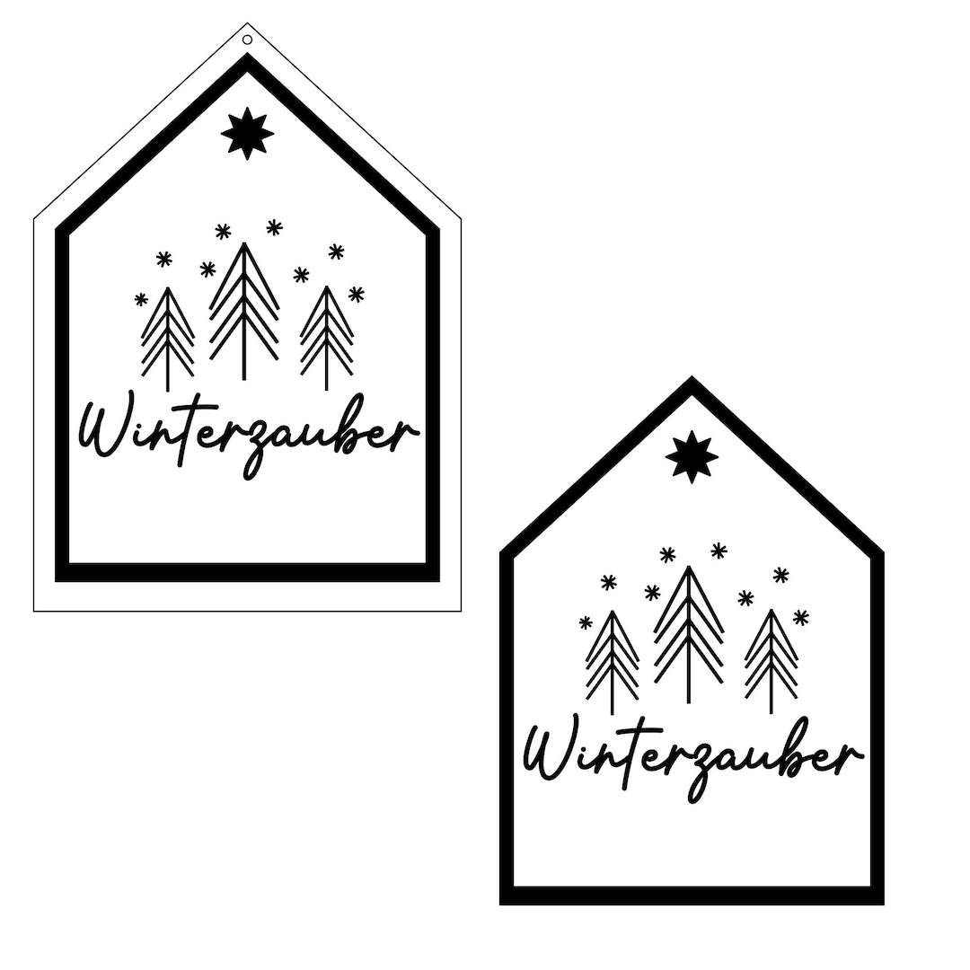 Häuschen Winterzauber - Laser- und Plotterdatei in svg, png, dxf - Etsy.de