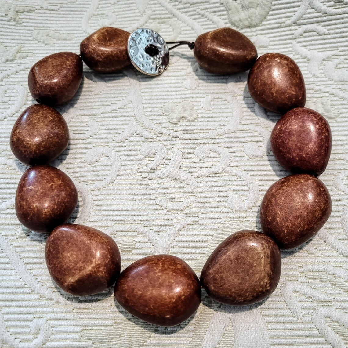 CHAPS Chunky Choker Necklace/rare Huge Faux Stone Beads Designer ...
