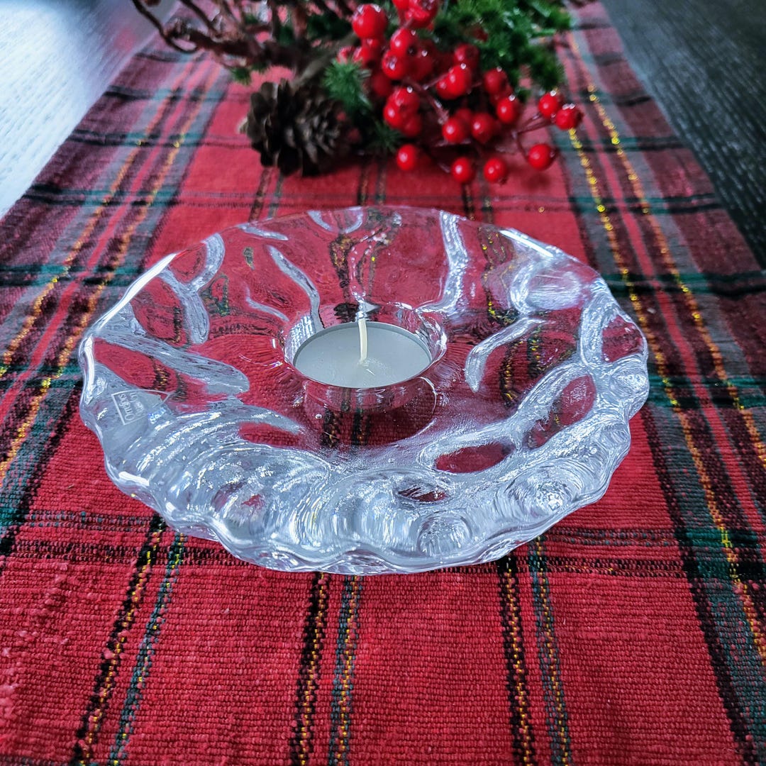 RARE Find/clear Crystal Walnut ORREFORS Single Tealight Votive ...