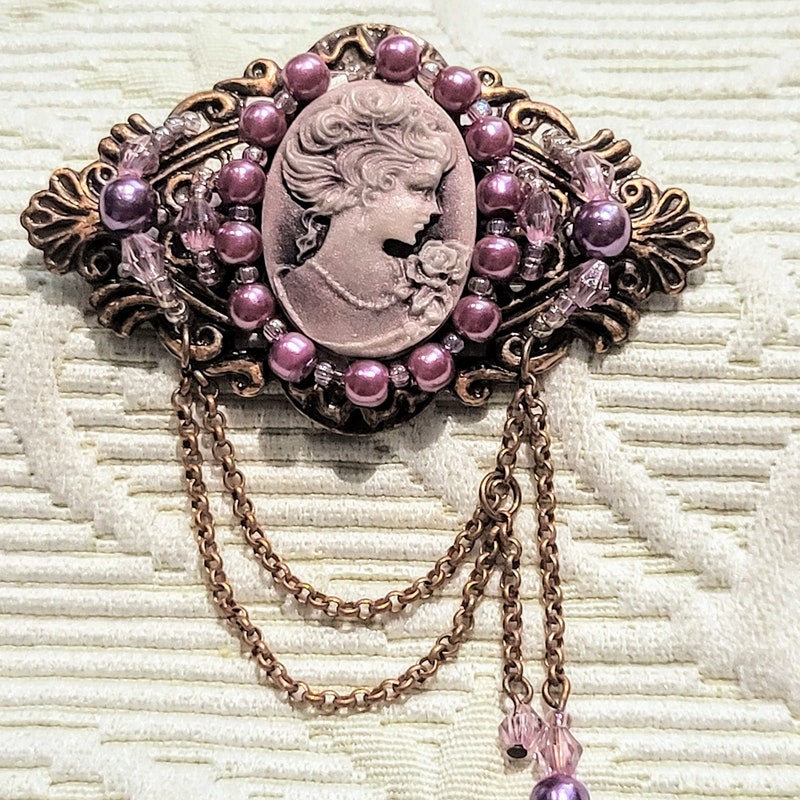 Cameo Pin With Diamond - Etsy