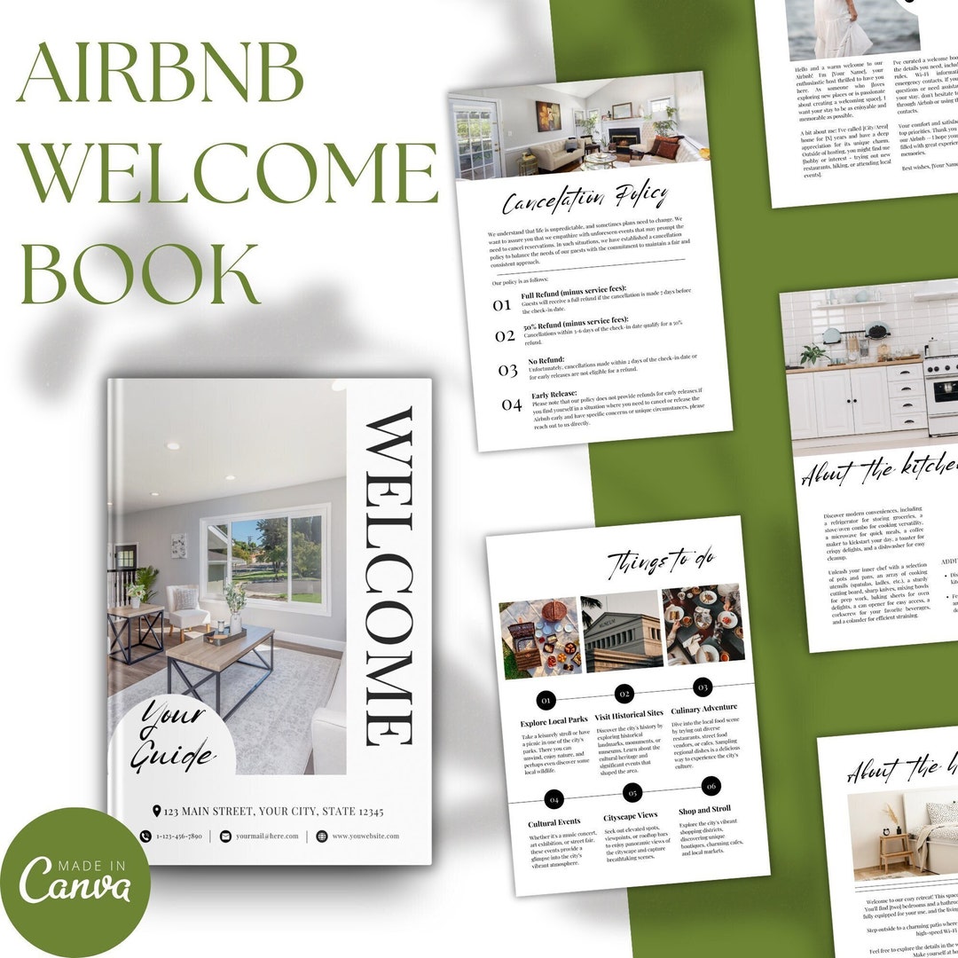 Airbnb Welcome Book Template VRBO Guest Book Templates for Modern City ...