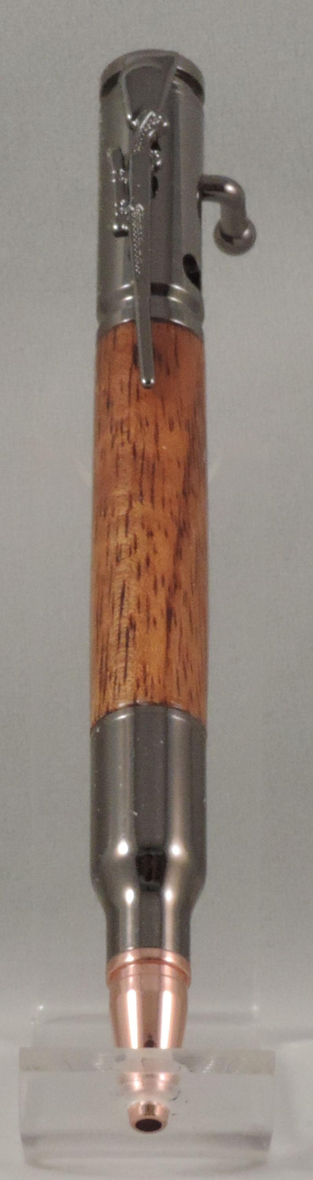 30 Cal Bolt Action Pen, Gun Metal and Copper Hardware, Wood Body - Etsy