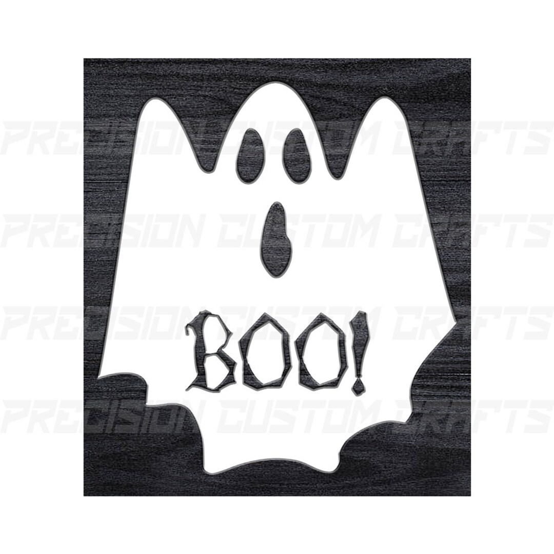 Ghost Boo Wood Sign W/ Vinyl Ghost - Etsy