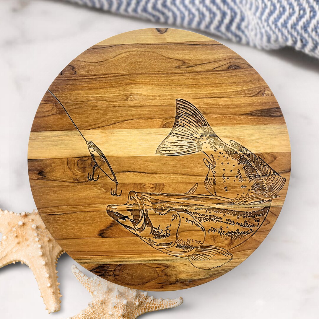 Lazy Susan Centerpiece Featuring a Speckled Trout: Unique 15 In. Round ...
