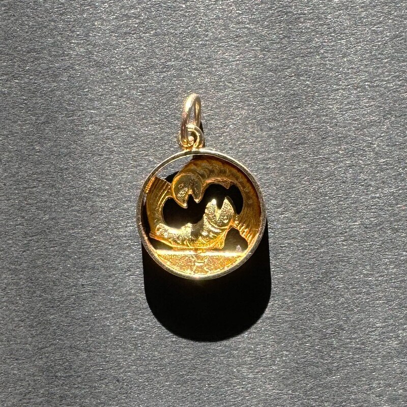 9k Gold Pisces Pendant - Etsy UK