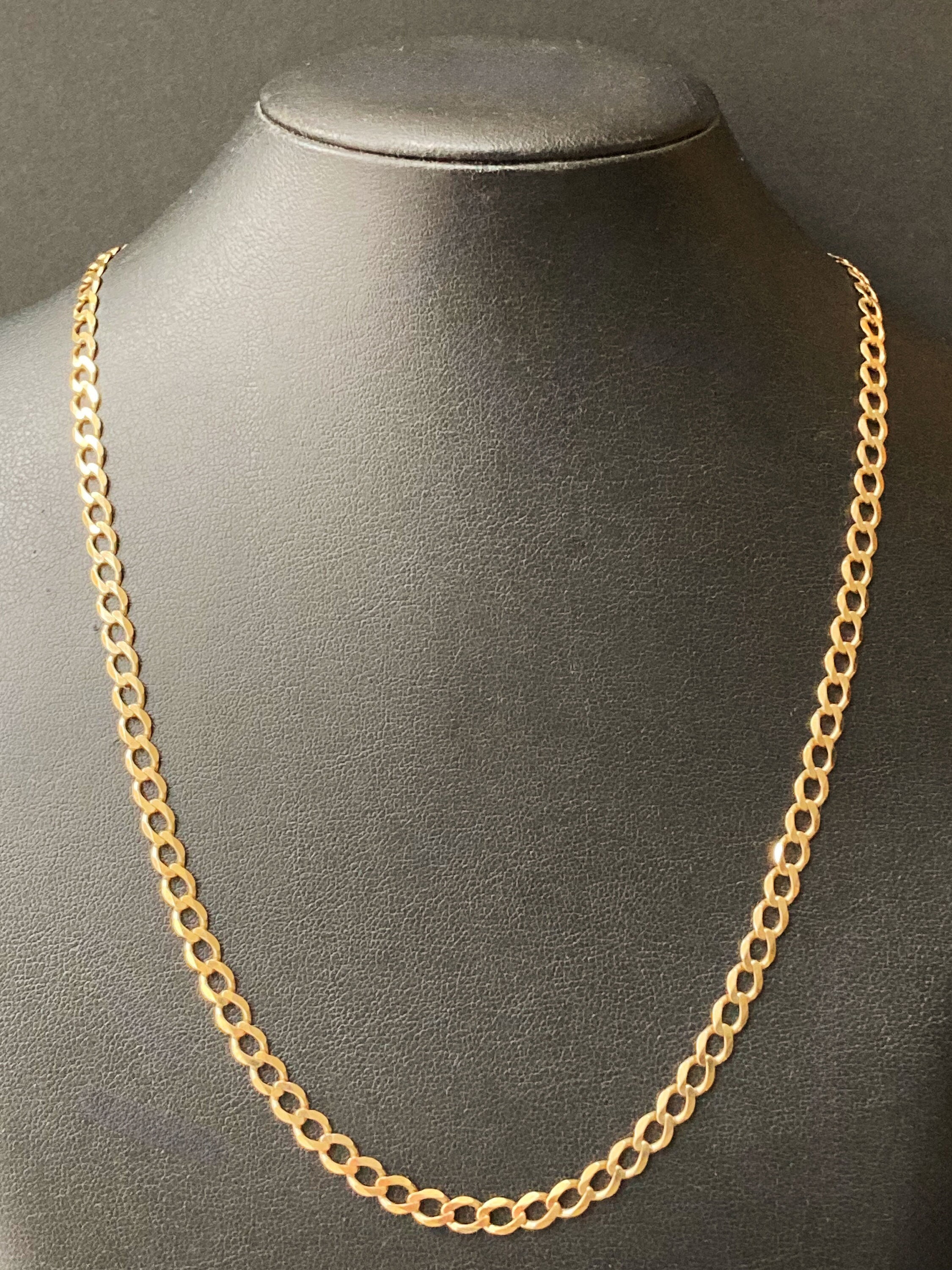 Solid 9ct Gold Heavy Large Curb Chain Necklace - Etsy