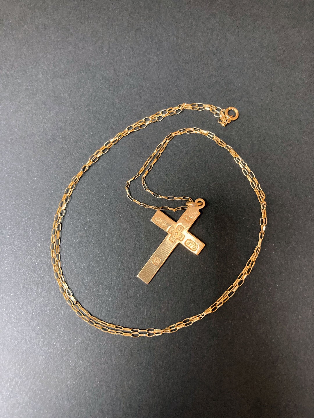 Vintage 2000 9ct Gold Cross Pendant With Millennium Hallmark Including ...