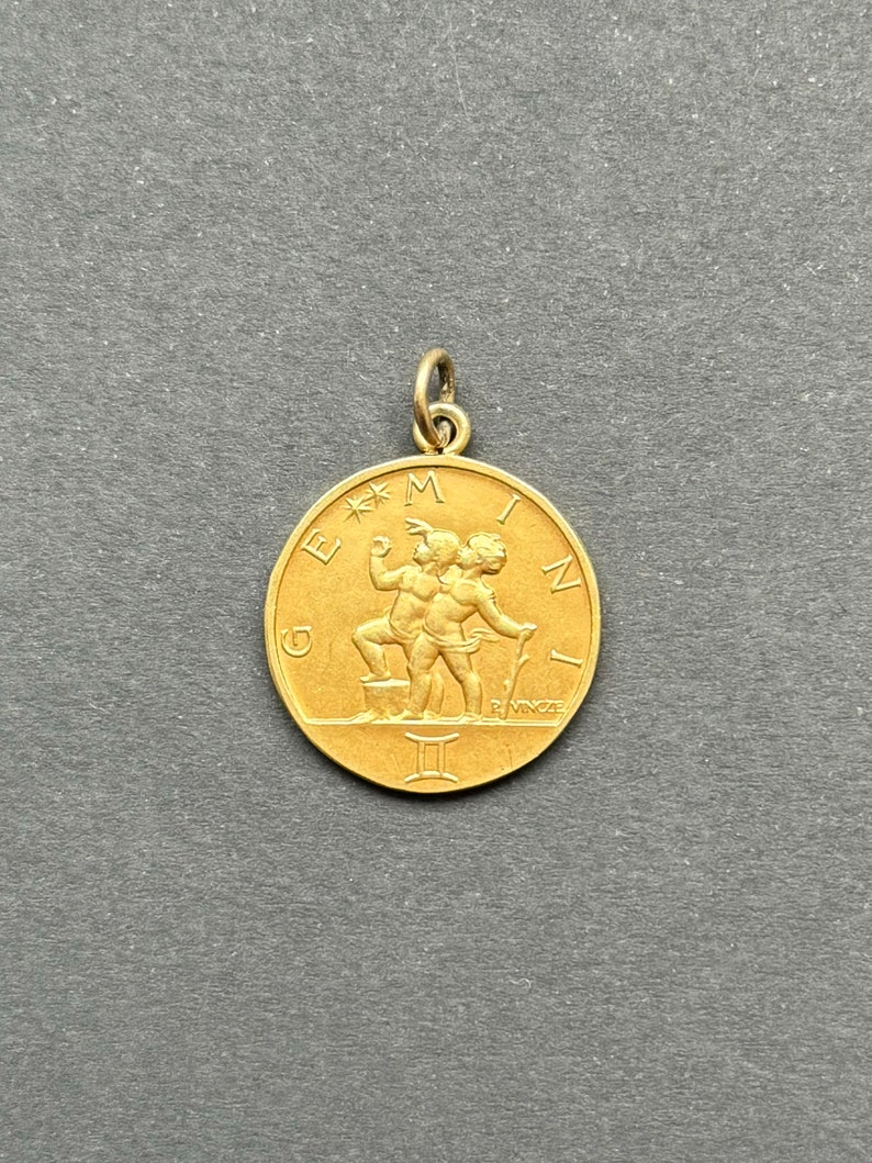Rare Vintage Paul Vincze 18ct Gemini Pendant, Zodiac Medallion - Etsy UK