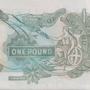 Vintage 9ct Solid Gold One Pound Note Pendant With Full British ...