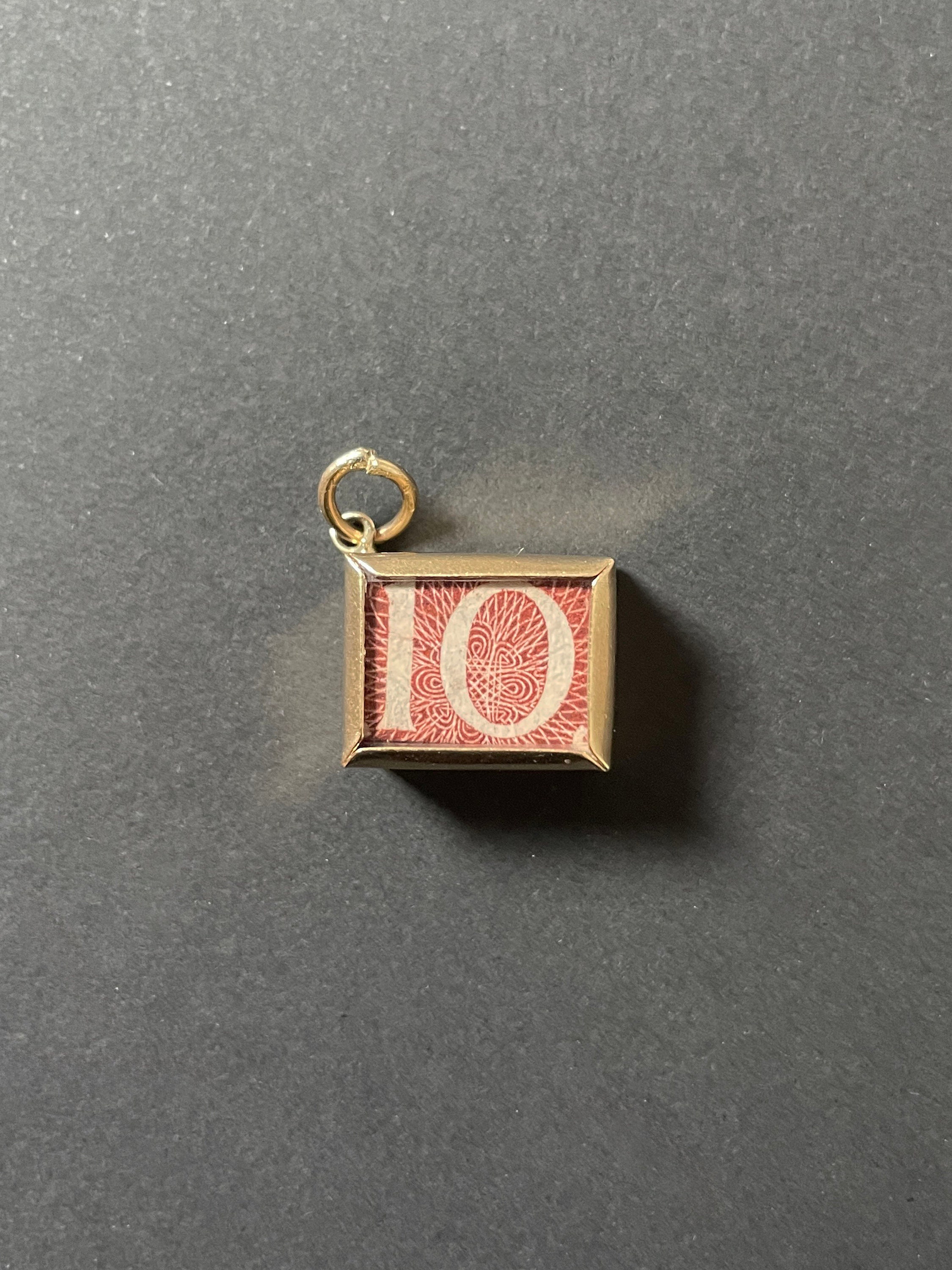 Vintage 9ct Gold Ten Pound Note Pendent With Full British Hallmark - Etsy