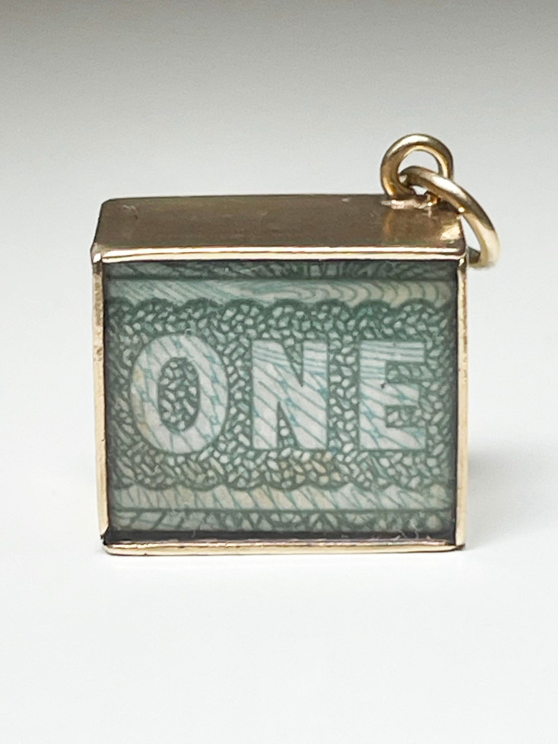 Vintage 9ct Solid Gold One Pound Note Pendant With Full British ...