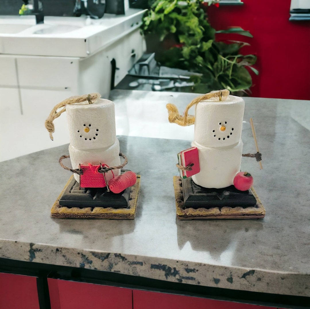 Original S'mores Snowman Set of 2 Ornaments Teacher & - Etsy