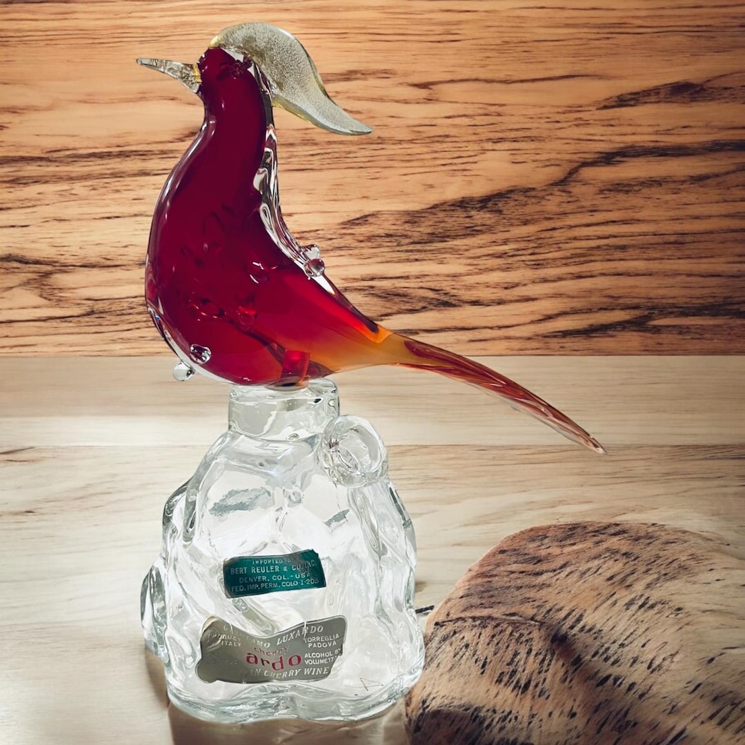 Vintage Archimede Seguso Made in Murano Glass Red Bird Figurine ...