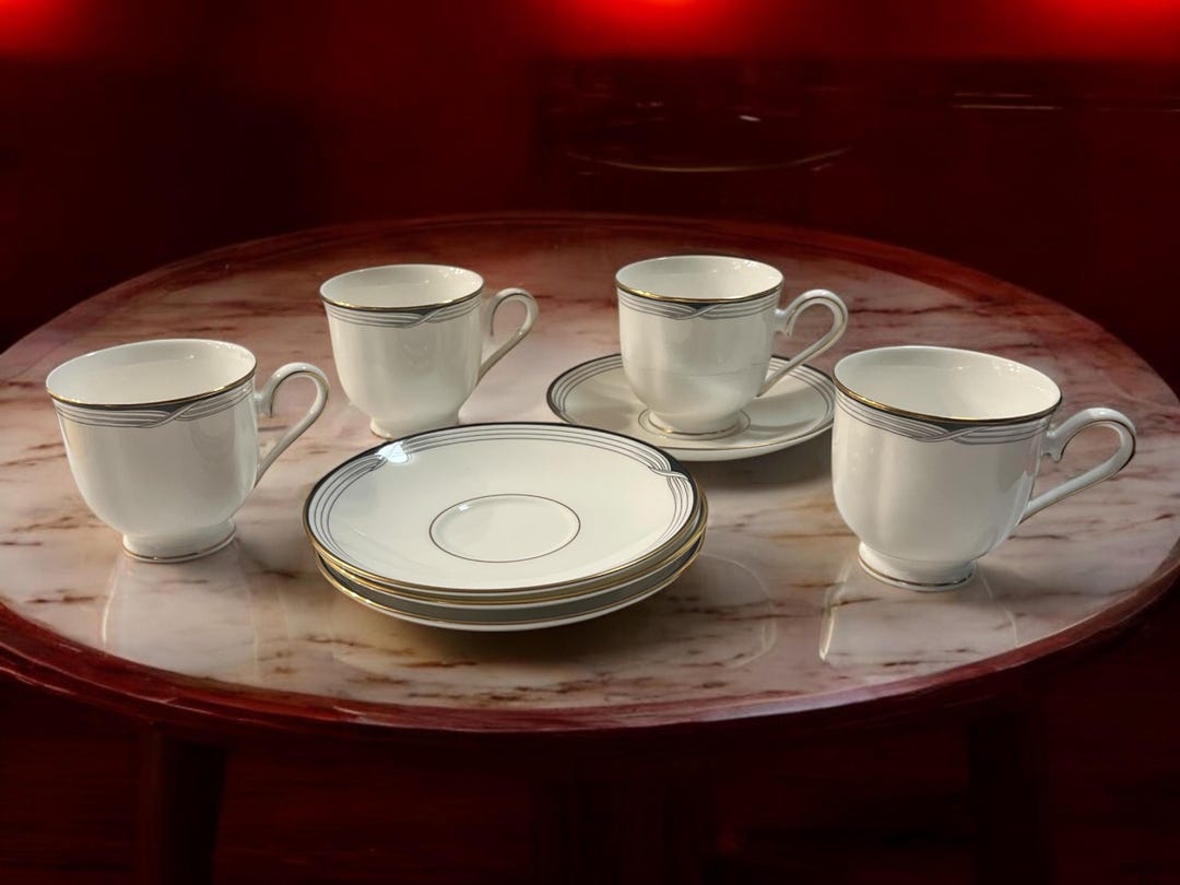 Vintage Lenox Set of 4 Erica Debut Collection Cups and Saucers - Etsy