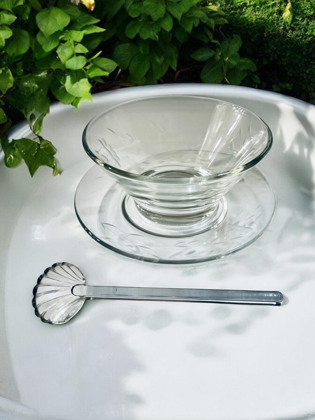 Vintage Princess House Set of 3 Etched Glass Serving Set - Etsy