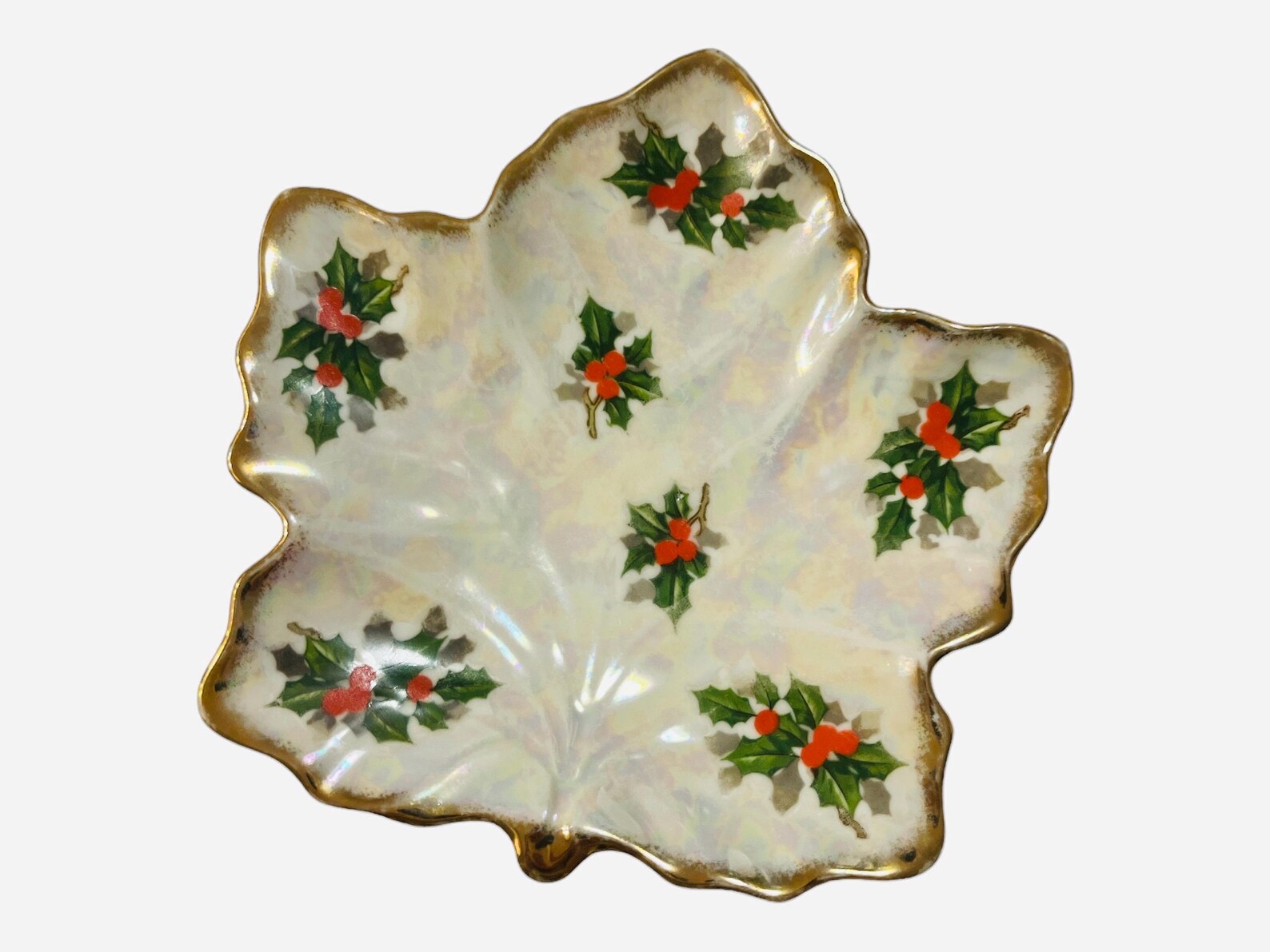 Vintage Set of 2 Lusterware Christmas Dishes by Ucagco Ceramics - Etsy