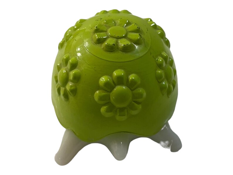 Vintage Avon Lime Green Glass Shell White Turtle Trinket Box - Etsy