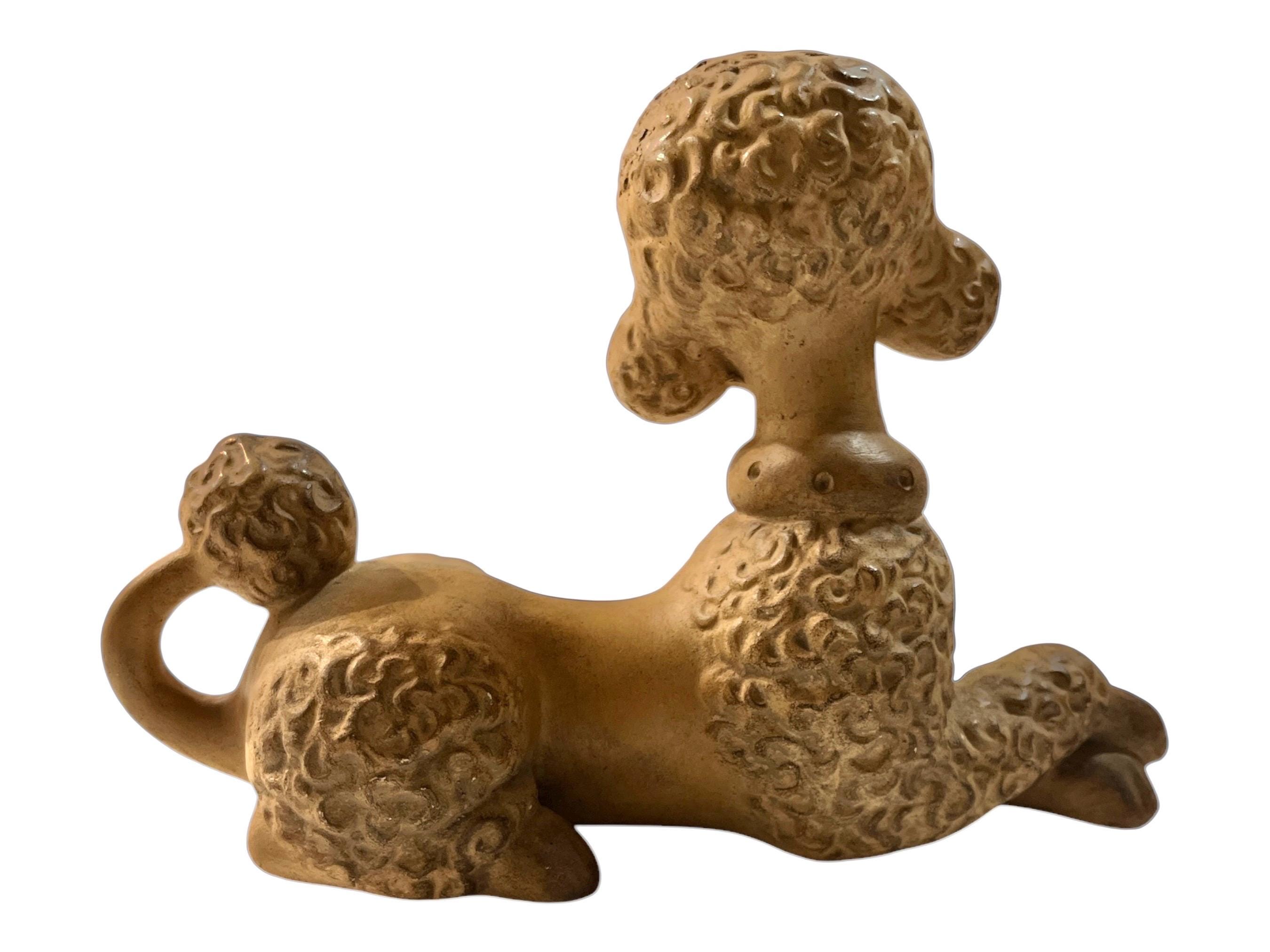 Vintage Atlantic Mold Ceramic Dog Poodle Brown With Collar Figurine - Etsy