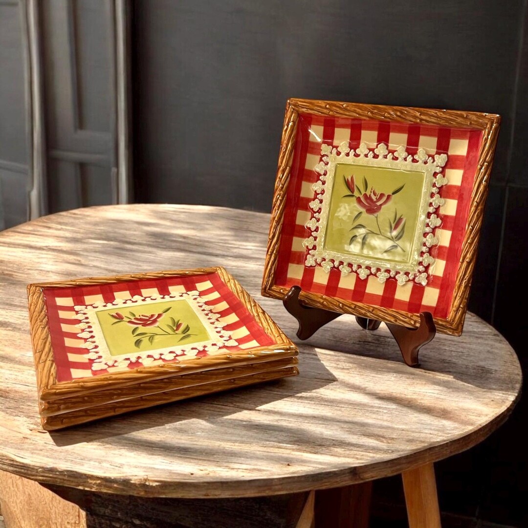 Silvestri by Kelly Paulk Set of 4 Square Plates - Etsy