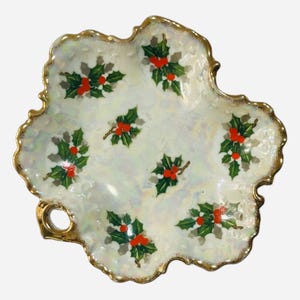 Vintage Set of 2 Lusterware Christmas Dishes by Ucagco Ceramics - Etsy