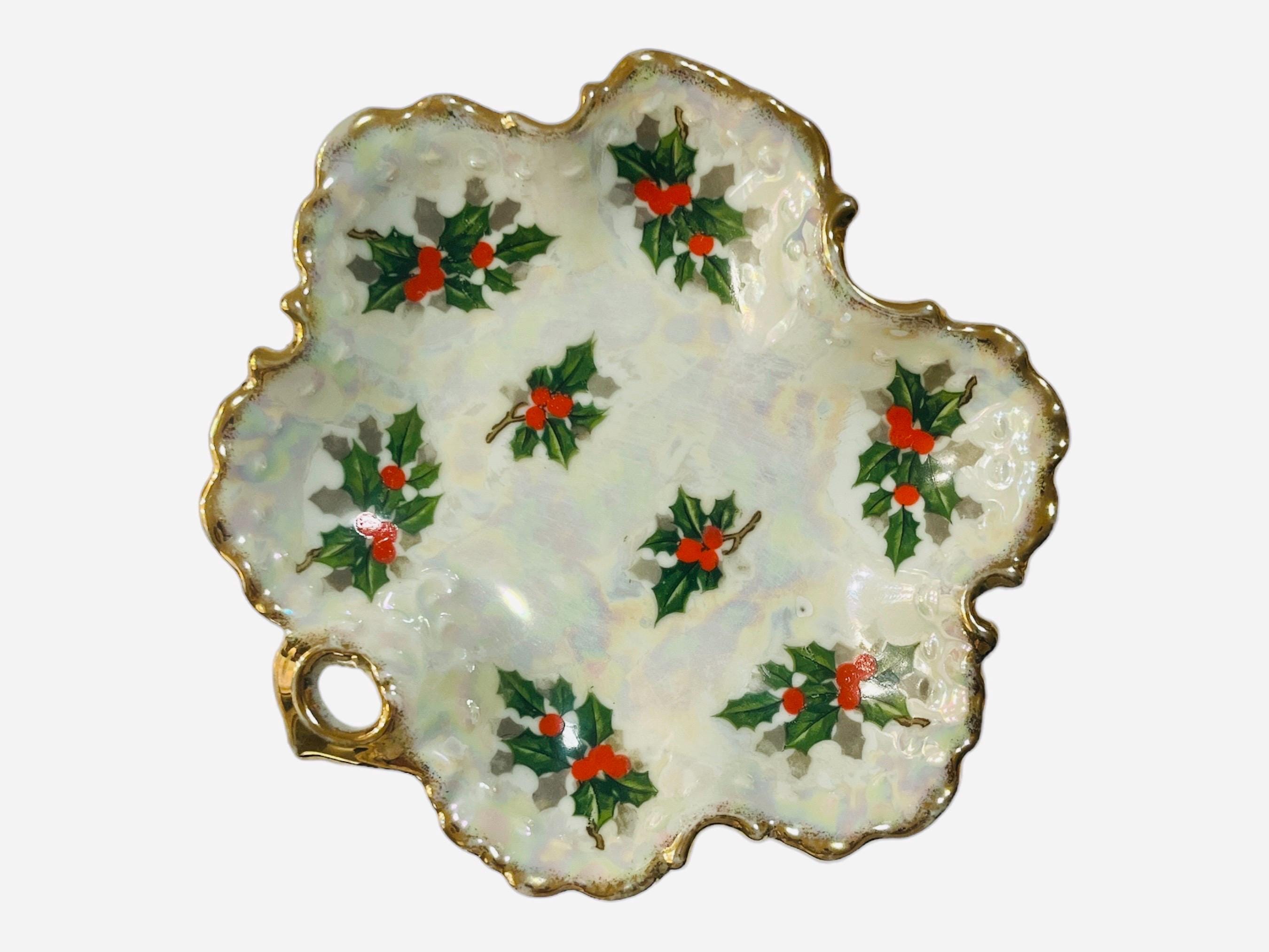 Vintage Set of 2 Lusterware Christmas Dishes by Ucagco Ceramics - Etsy