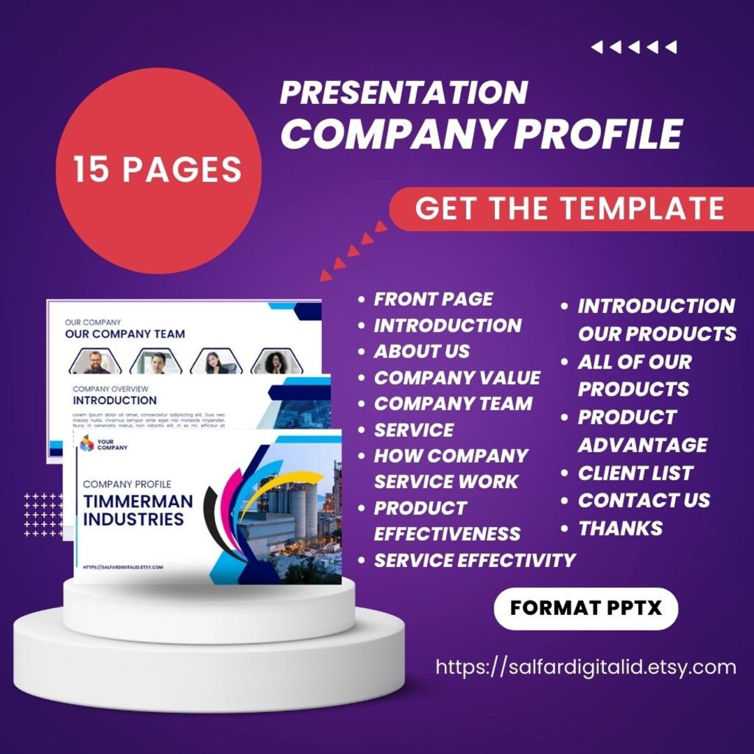Template Powerpoint Company Profile PPTX - Etsy
