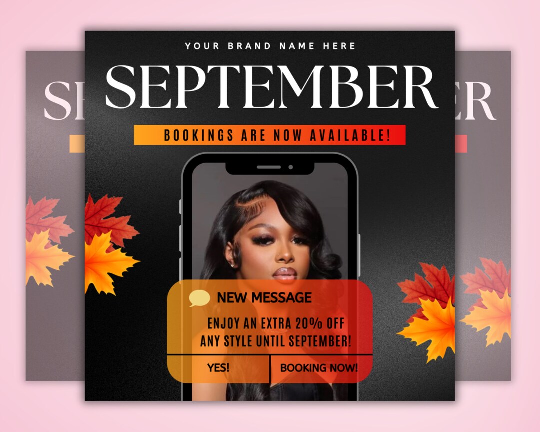 September Bookings Flyer, September Book Now Appointments Available ...