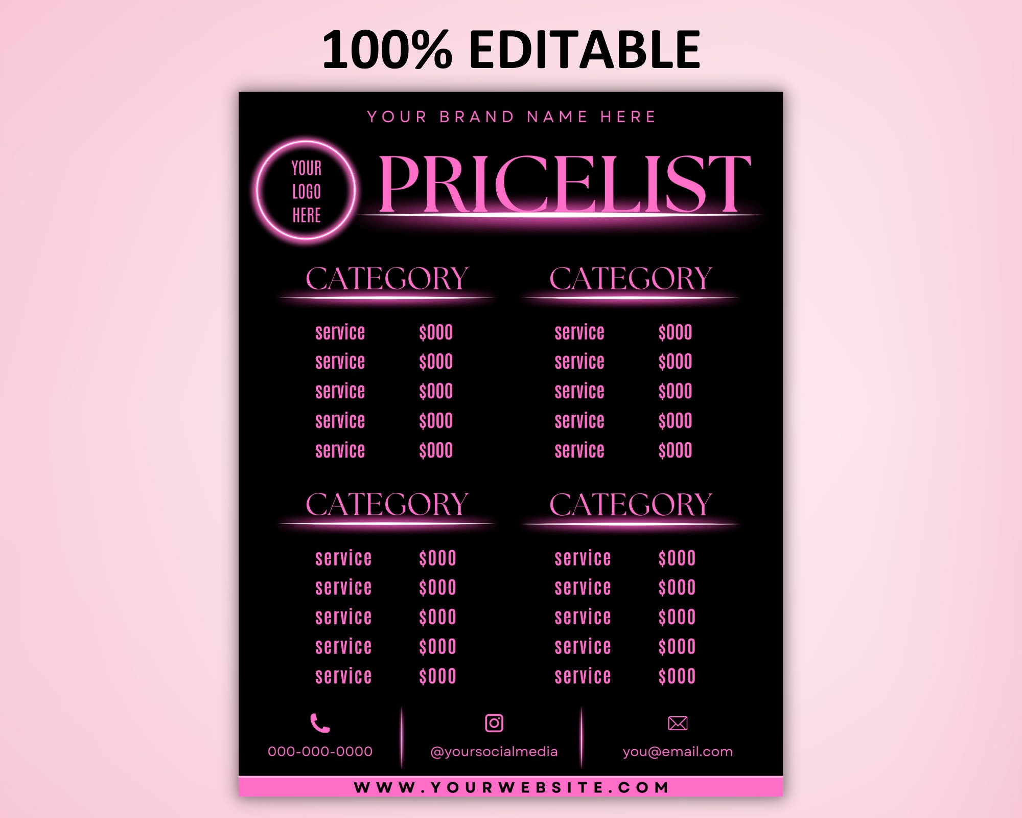 Price List Template, Price Sheet, Pricelist Flyer, Pricing Guide Sheet ...