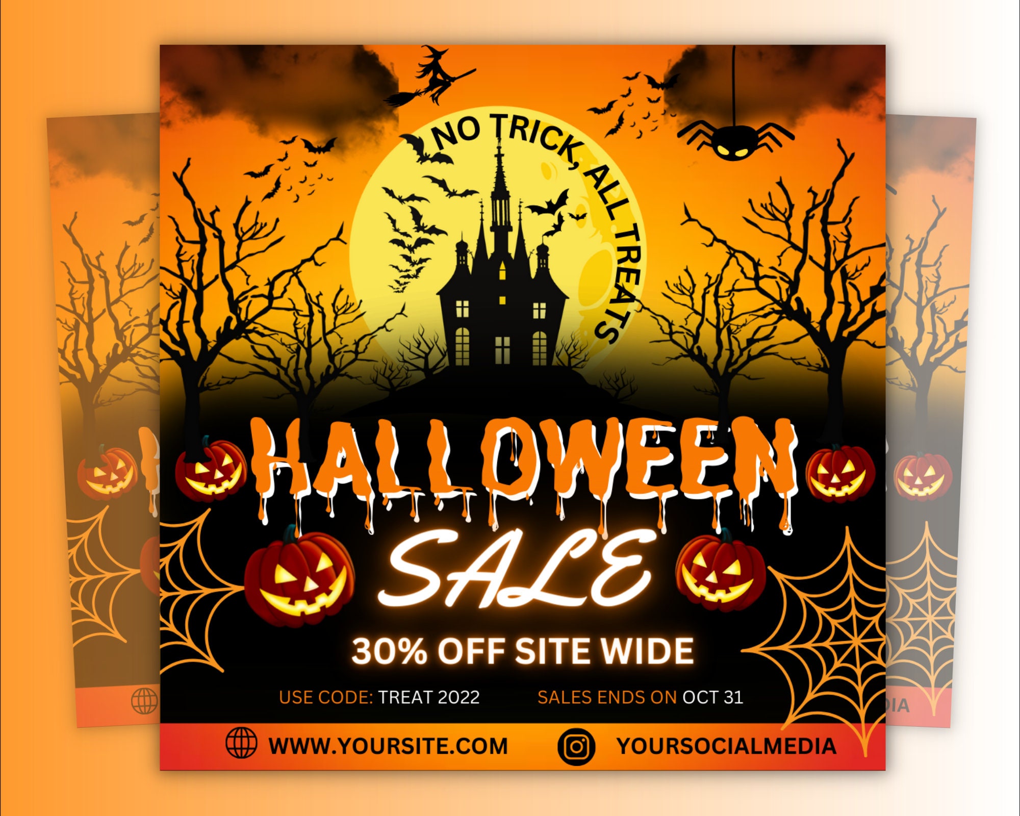 Halloween Flyer, DIY Flyer Template Design, Sale Flyer, Hair Flyer ...