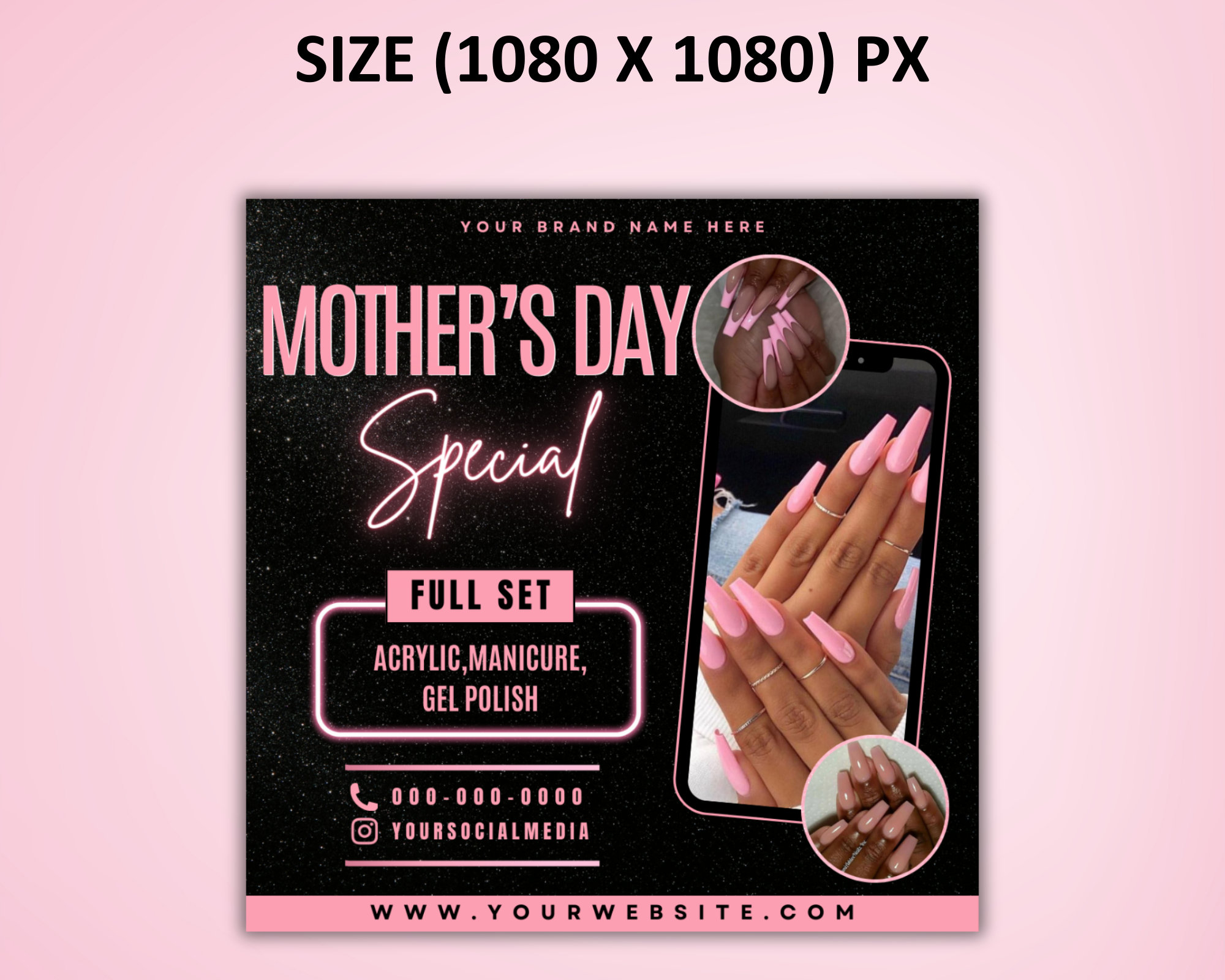 Mothers Day Nails Special Flyer, Nails Special Flyer, Mothers Day ...