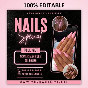 Nails Special Flyer, Nails Bookings Flyer, Nail Tech Flyer, Nails ...