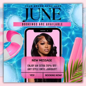 June Booking Flyer, June Book Now Appointment Available Flyer, June ...