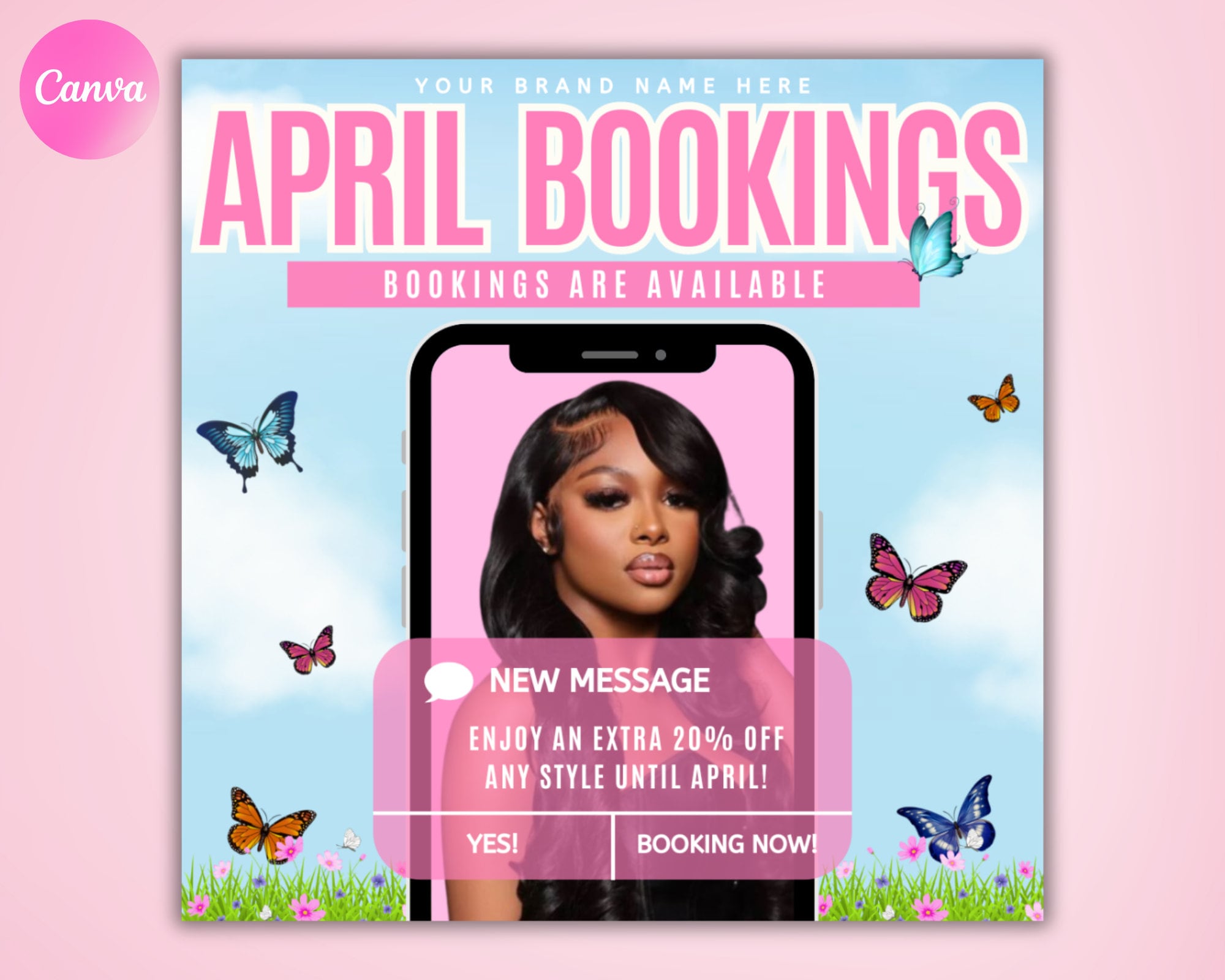 April Booking Flyer, Spring Booking Flyer, April Book Now Appointments ...