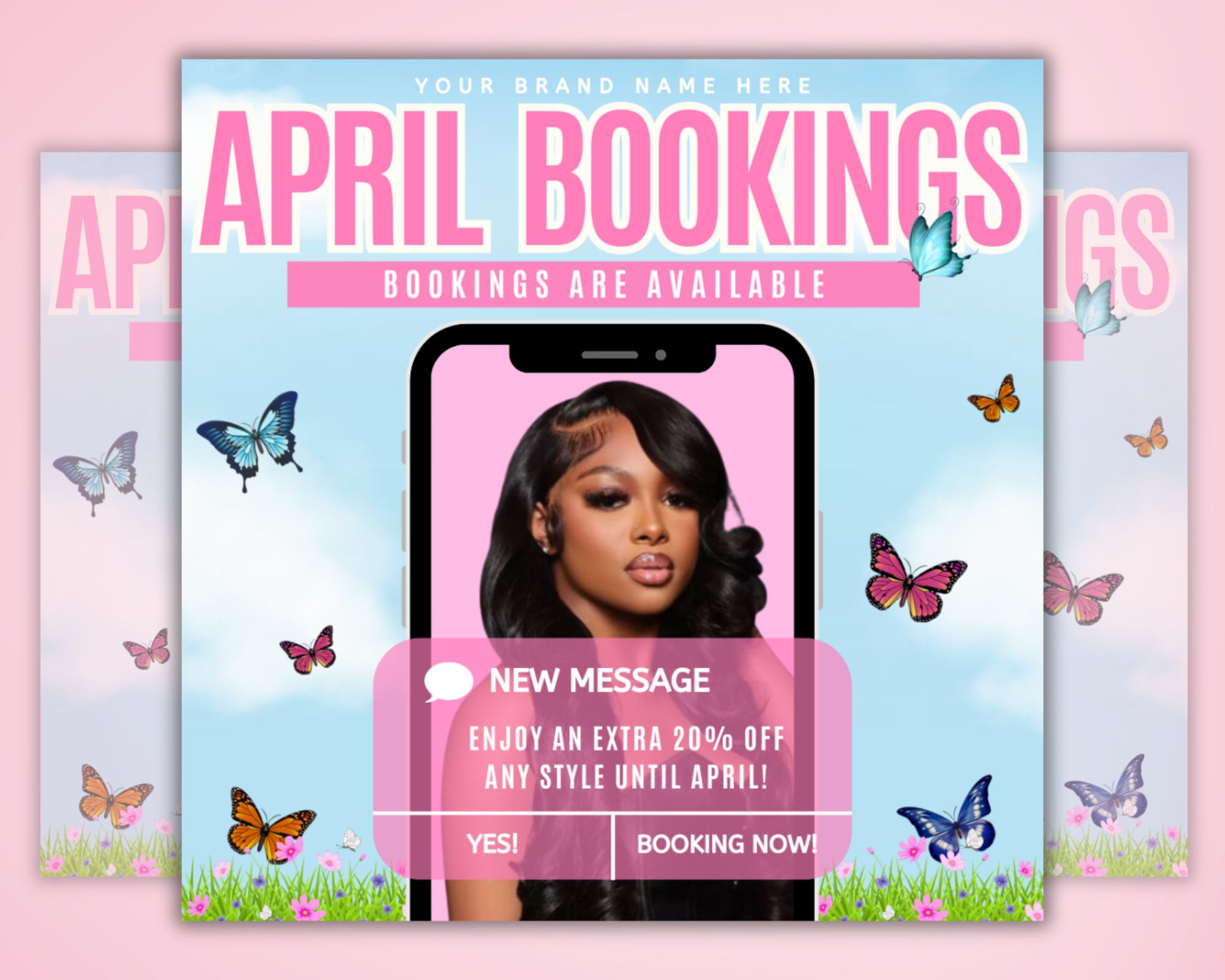 April Booking Flyer, Spring Booking Flyer, April Book Now Appointments ...