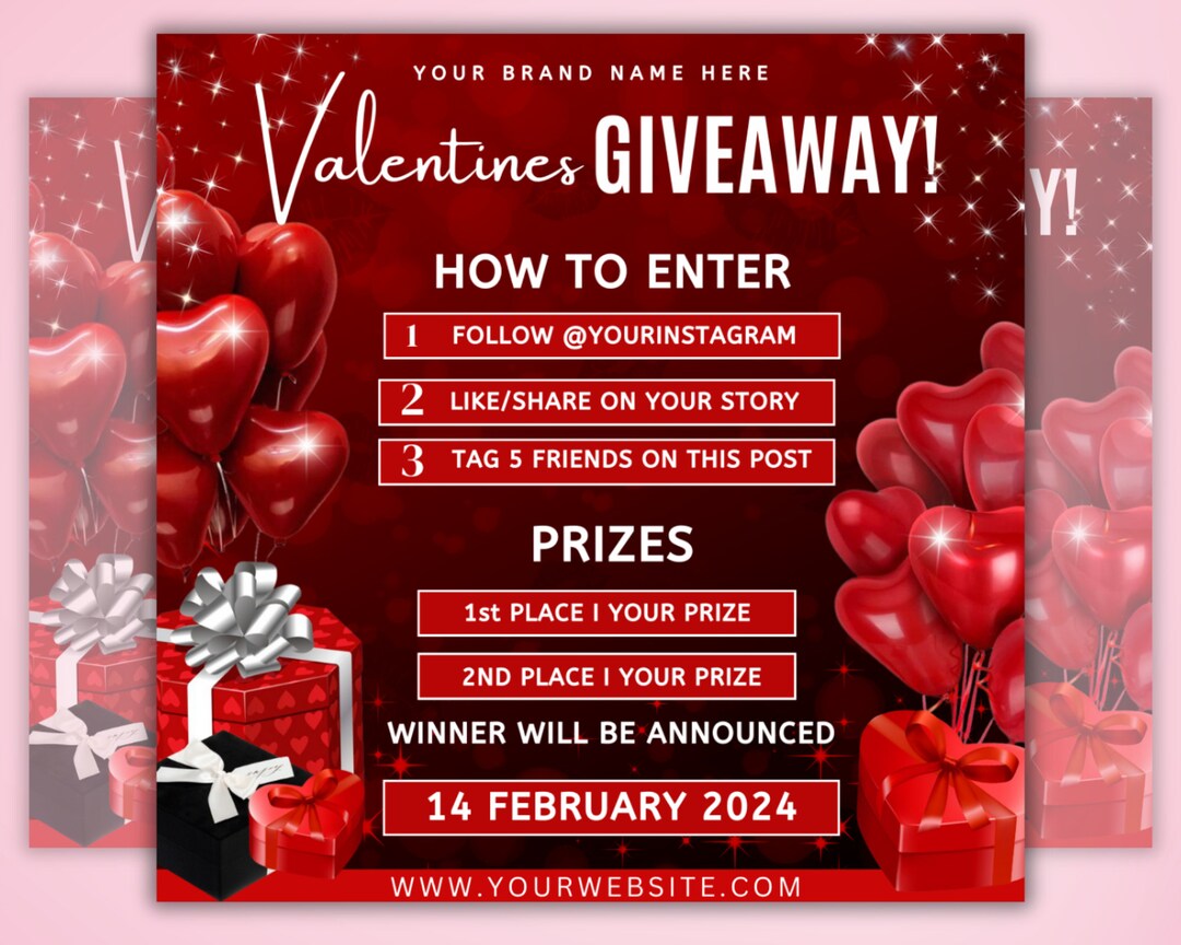 Valentine's Day Giveaway Flyer, February Booking Flyer, Giveaway Flyer ...