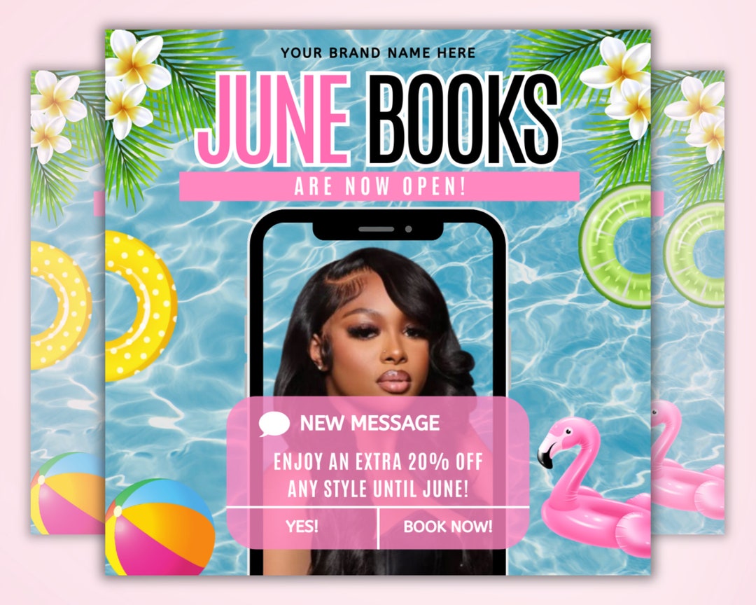 June Booking Flyer, June Book Now Appointment Available Flyer, June ...