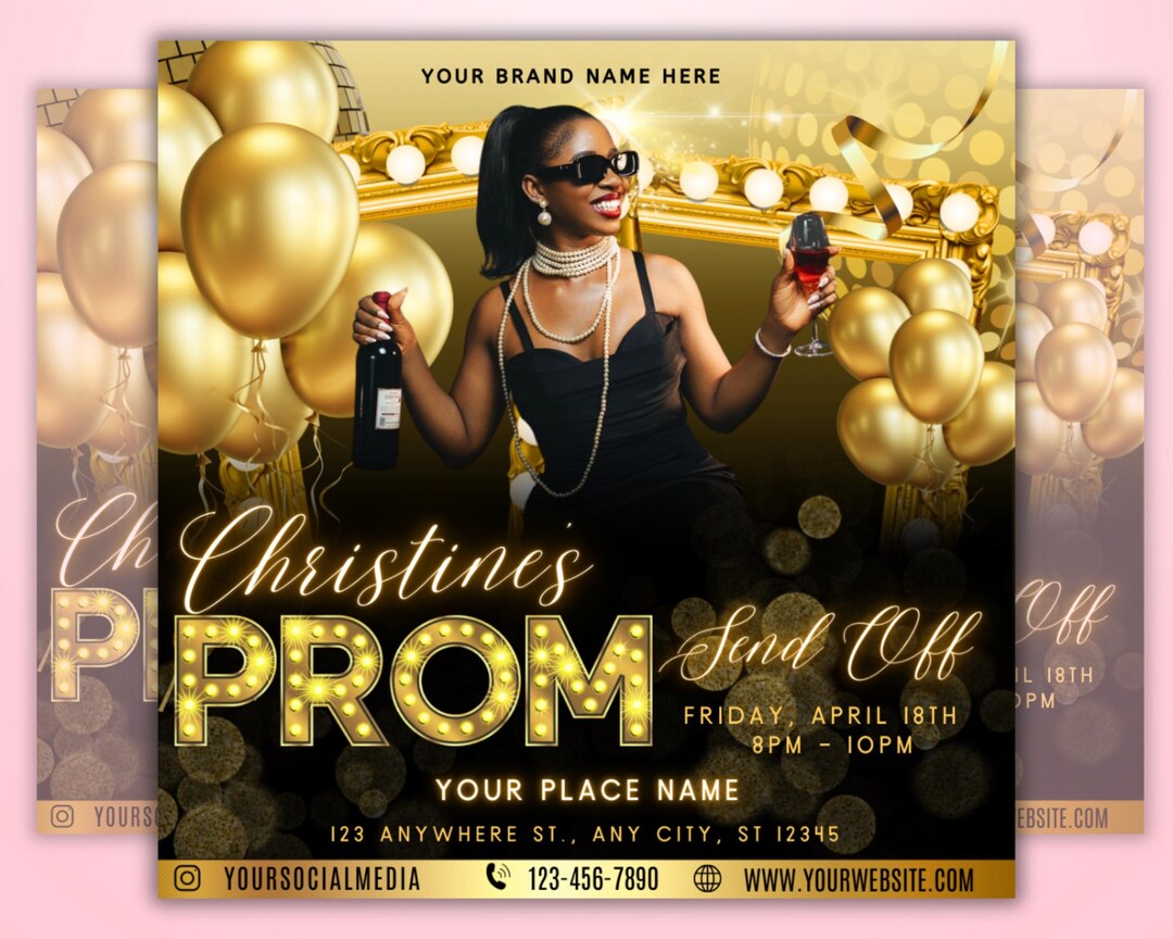 Prom Send off Flyer, Prom Season , Prom Special Flyer, Prom Invite ...