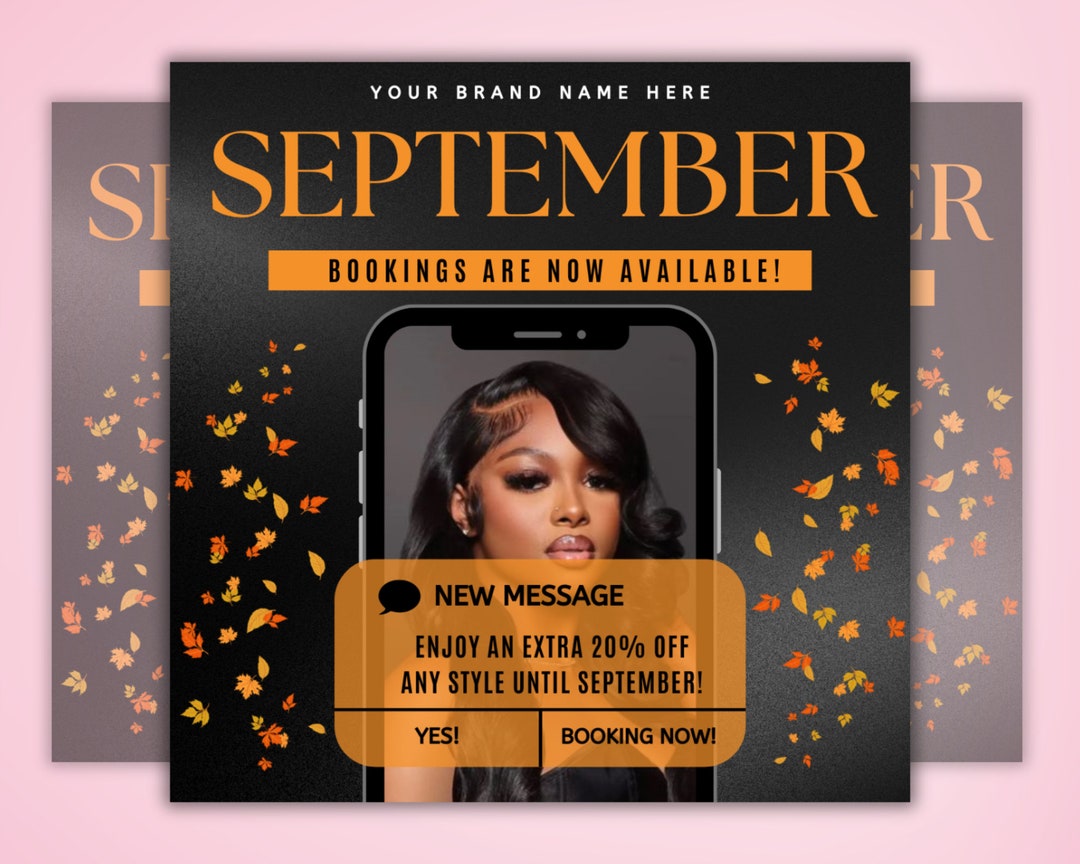 September Bookings Flyer, September Book Now Appointments Available ...