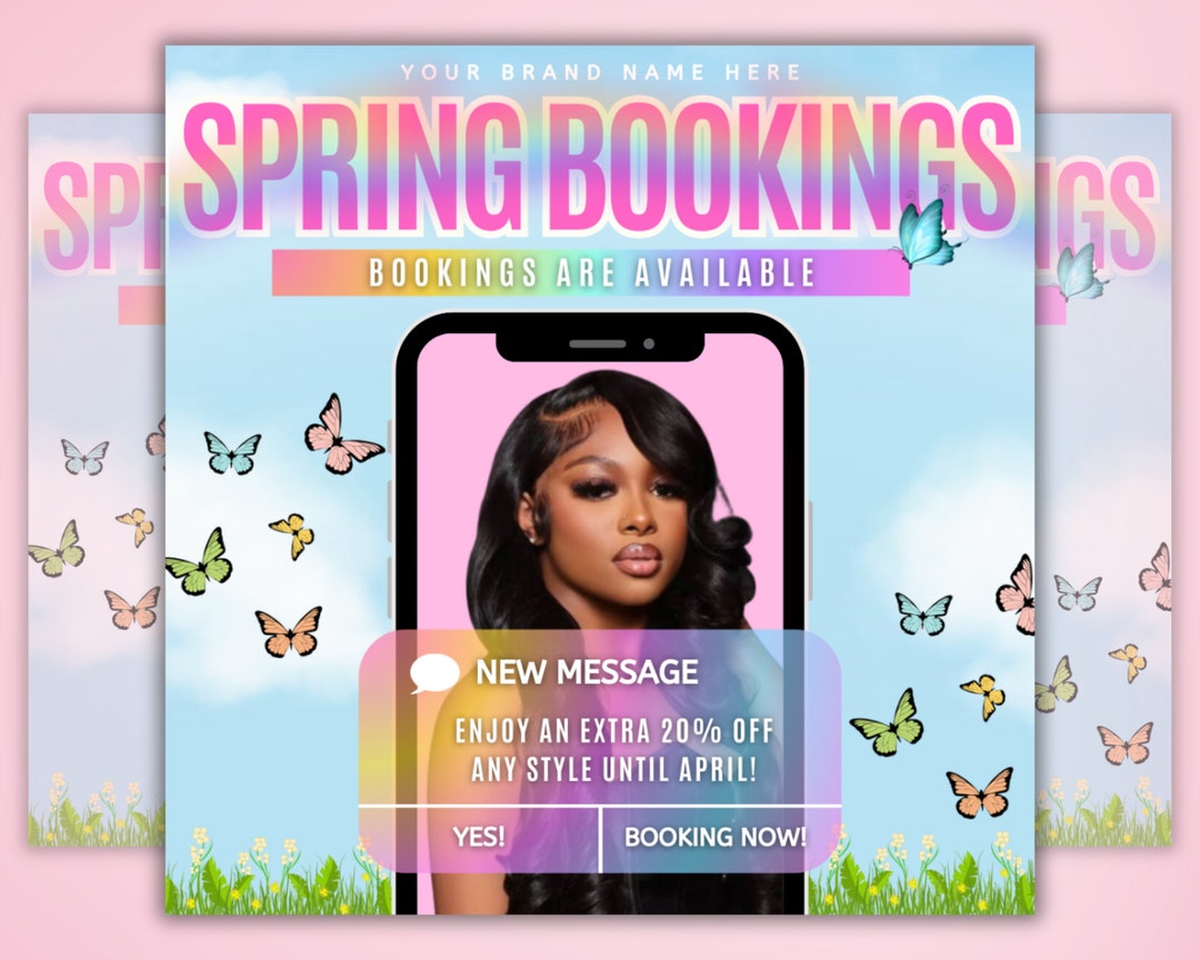 Spring Booking Flyer, April Booking Flyer, Spring Book Now Appointments ...